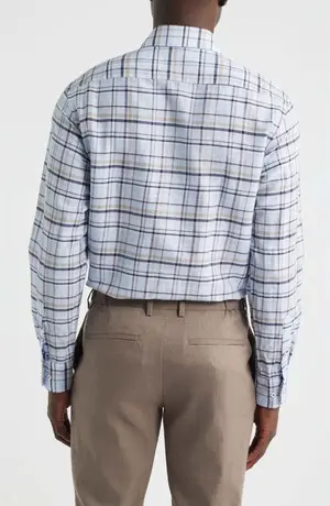 1863 BY ETERNA Soft Luxury Modern Fit Check Non-iron Dress Shirt