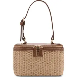 Mango Raffia Toiletry Bag - Beige