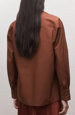 Mango Oversize Faux Wrap Cotton Shirt