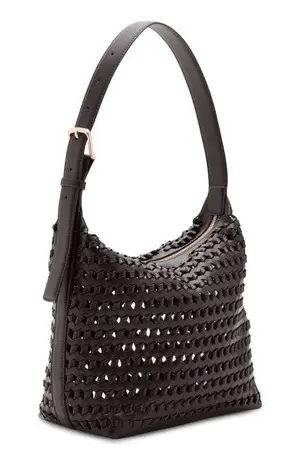 Mango Braided Faux Leather Shoulder Bag