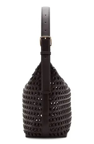 Mango Braided Faux Leather Shoulder Bag
