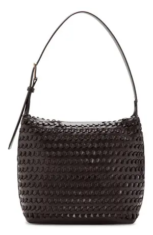 Mango Braided Faux Leather Shoulder Bag