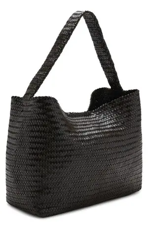 Mango Braided Leather Bucket Bag