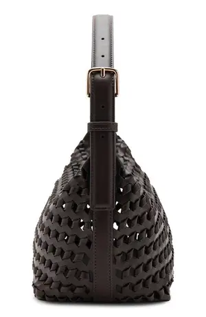 Mango Braided Faux Leather Shoulder Bag