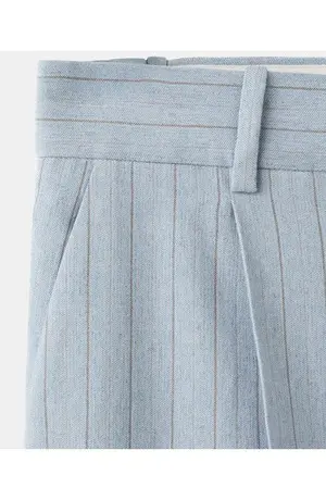 Mango Pleated Pinstripe Suit Pants - Blue