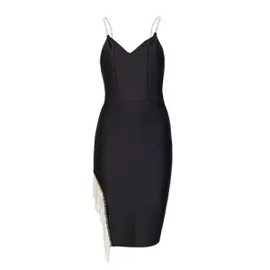SOHUMAN Peis Midi Dress With Embellished Straps And Slit Detail