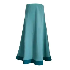 LANGNER Mint & Dark Teal Bias Cut Midi Skirt