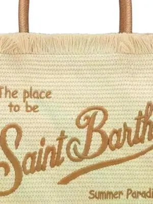 MC2 SAINT BARTH Large Vanity Tote Bag With Embroidered Logo And Frayed Edges