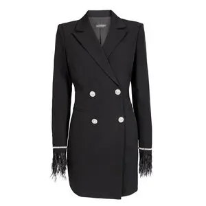 SOHUMAN Tailored Mini Dress With Feathered Cuffs