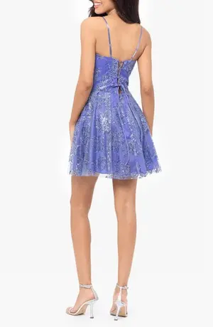 BLONDIE NITES Sleeveless Glitter Minidress