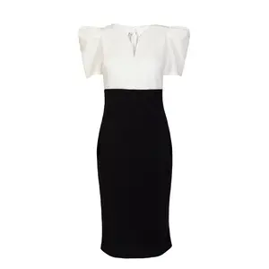 SOHUMAN Sinat Midi Dress With Puff Sleeves