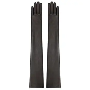 HIGH HEEL JUNGLE BY KATHRYN EISMAN Anya Lambskin Leather Opera Gloves - Black