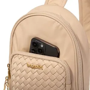 BAGGALLINI Waverly Woven Sling - Desert Sand Woven Twill
