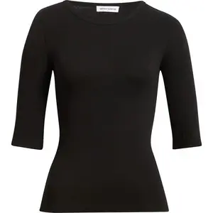 ARTLESS FOREVER Three-quarter Sleeve Crewneck Top - Black