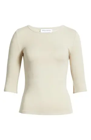 ARTLESS FOREVER Three-quarter Sleeve Crewneck Top - Stone
