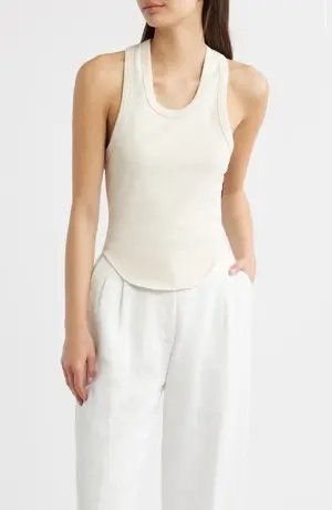 ARTLESS FOREVER Elin Stretch Cotton Jersey Tank - Cream