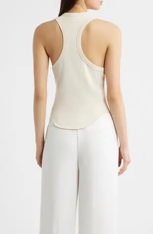 ARTLESS FOREVER Elin Stretch Cotton Jersey Tank - Cream