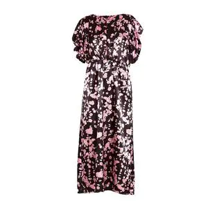 SOHUMAN Pesut Floral Print Midi Dress - Black
