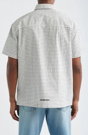 Brooklyn Industries Check Short Sleeve Cotton Button-up Shirt