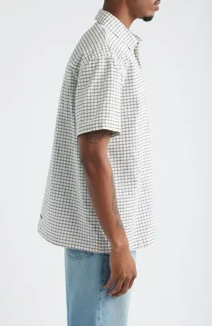 Brooklyn Industries Check Short Sleeve Cotton Button-up Shirt