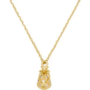 Kate Spade New York Stay Sweet Pendant Necklace With Cubic Zirconia - Clear/gold