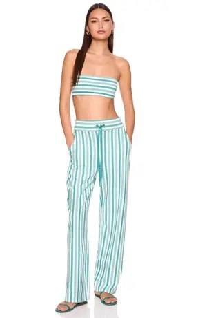 Susana Monaco Stripe Wide Leg Pants - Fern