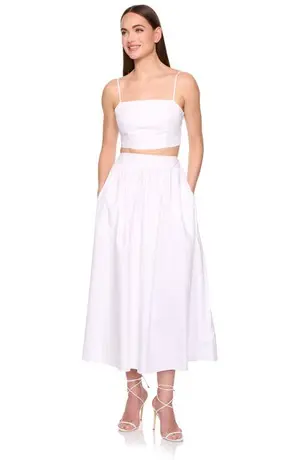Susana Monaco Cotton Poplin Midi Skirt