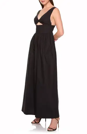 Susana Monaco Cutout Detail Maxi Dress - Black