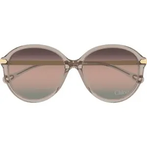 Chloé Round Frame Gradient Lens Sunglasses - Brown