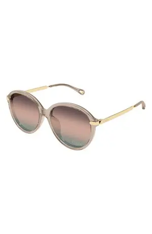 Chloé Round Frame Gradient Lens Sunglasses