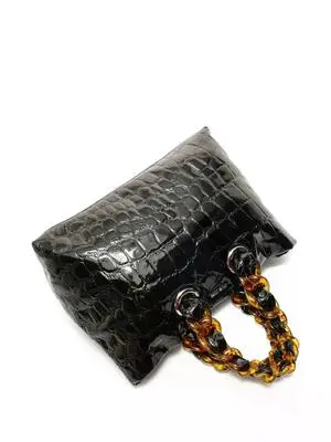 Miu Miu Croc-effect Patent Leather Chain Tote Bag