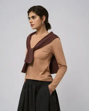 JUANA Hemp Essentials Long Sleeve Tee - Fawn