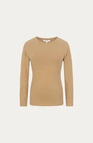 JUANA Hemp & Organic Cotton Blend Long Sleeve Tee - Fawn