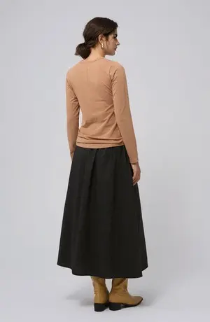 JUANA Hemp & Organic Cotton Blend Long Sleeve Tee - Fawn