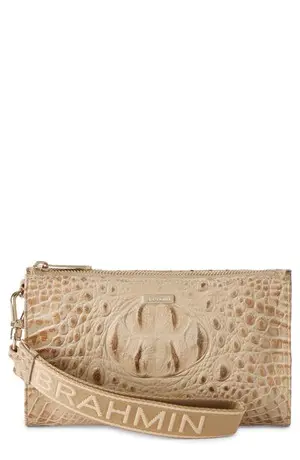Brahmin Adia Croc Embossed Leather Wristlet