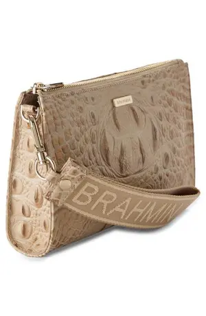 Brahmin Adia Croc Embossed Leather Wristlet
