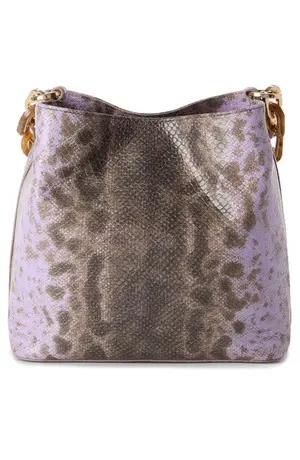 Brahmin Mod Mini Amelia Croc Embossed Leather Top Handle Bucket Bag