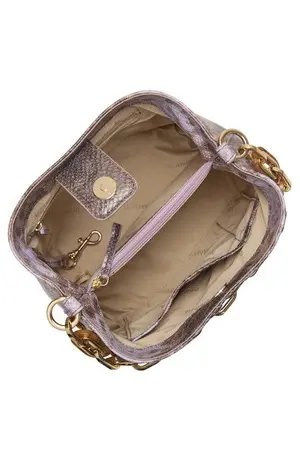 Brahmin Mod Mini Amelia Croc Embossed Leather Top Handle Bucket Bag