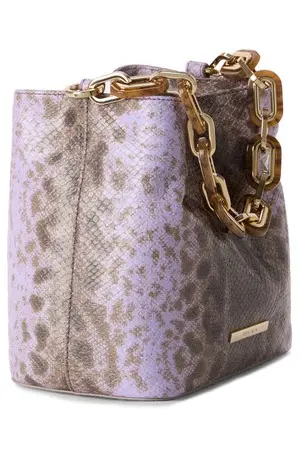 Brahmin Mod Mini Amelia Croc Embossed Leather Top Handle Bucket Bag