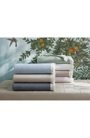 MATOUK Leo Fringed Throw Blanket - Dune