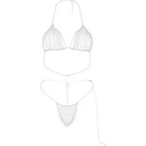 ROMA CONFIDENTIAL Faux Bralette And G-string Set - Pearl