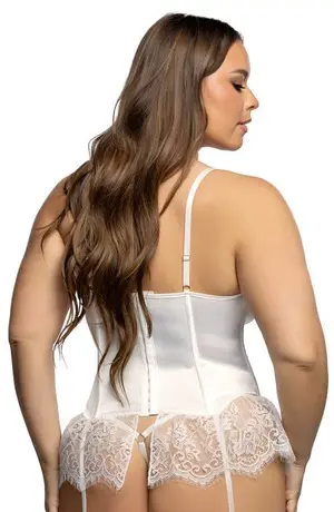 ROMA CONFIDENTIAL Bella Bustier Corset & Thong Set - White