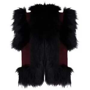 THE EXTREME COLLECTION Raw Jacquard Vest With Faux Fur Trim - Black