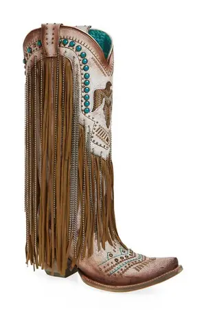 CORRAL Embroidered Fringe Western Boots