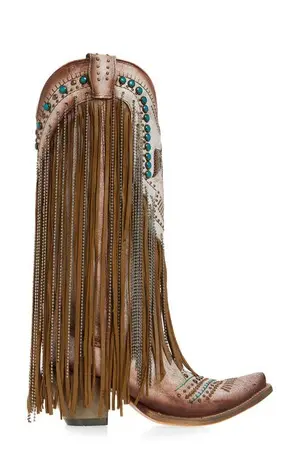 CORRAL Embroidered Fringe Western Boots