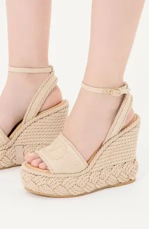 Valentino Garavani Vlogo Espadrille Wedge Sandals