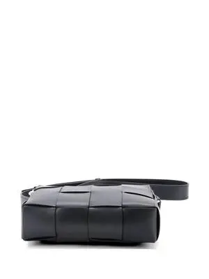 Bottega Veneta Cassette Zip Camera Maxi Intrecciato Leather Crossbody Bag - Grey