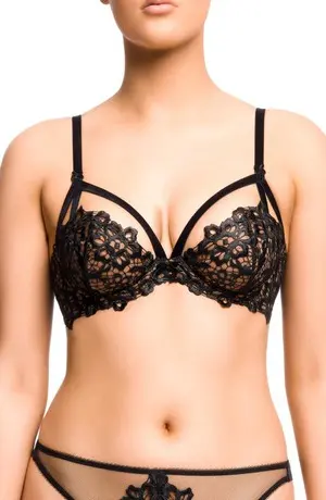 DITA VON TEESE Dahlia Underwire Plunge Bra - Black