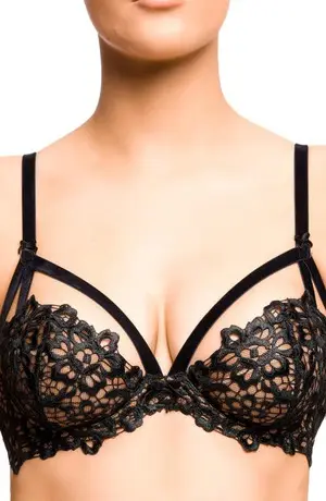 DITA VON TEESE Dahlia Underwire Plunge Bra - Black
