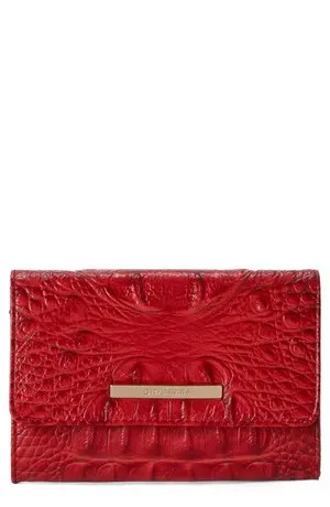 Brahmin Kerra Croc Embossed Leather Wallet - Salsa